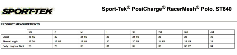 ST640 Sport Tek PosiCharge Racer Mesh Polo